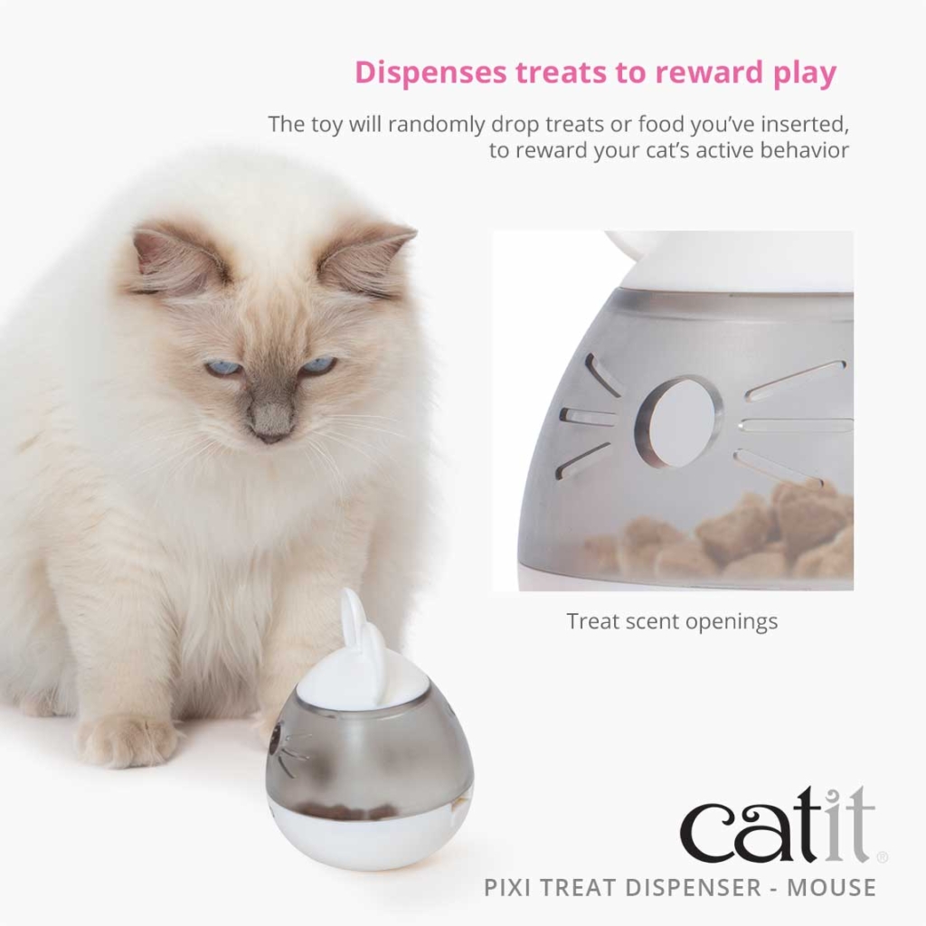 Fun & Eat CatPlay Catit Pixi Treat Dispenser Mouse Interactive Toy