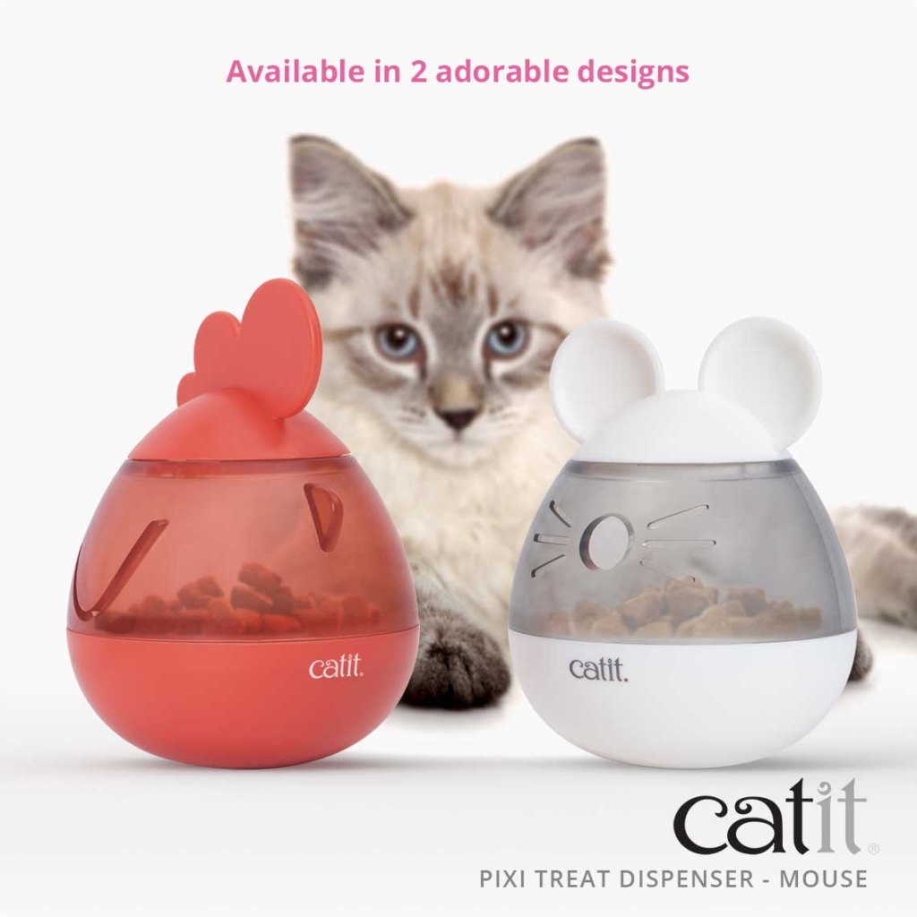 Fun & Eat CatPlay Catit Pixi Treat Dispenser Mouse Interactive Toy