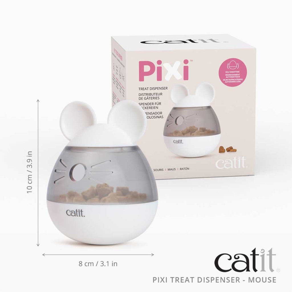 Fun & Eat CatPlay Catit Pixi Treat Dispenser Mouse Interactive Toy