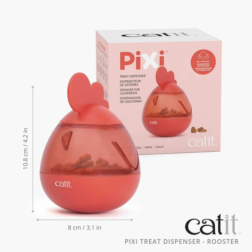 Catit PIXI Rooster Treat Toy | Adjustable Treat Dispenser for Cats